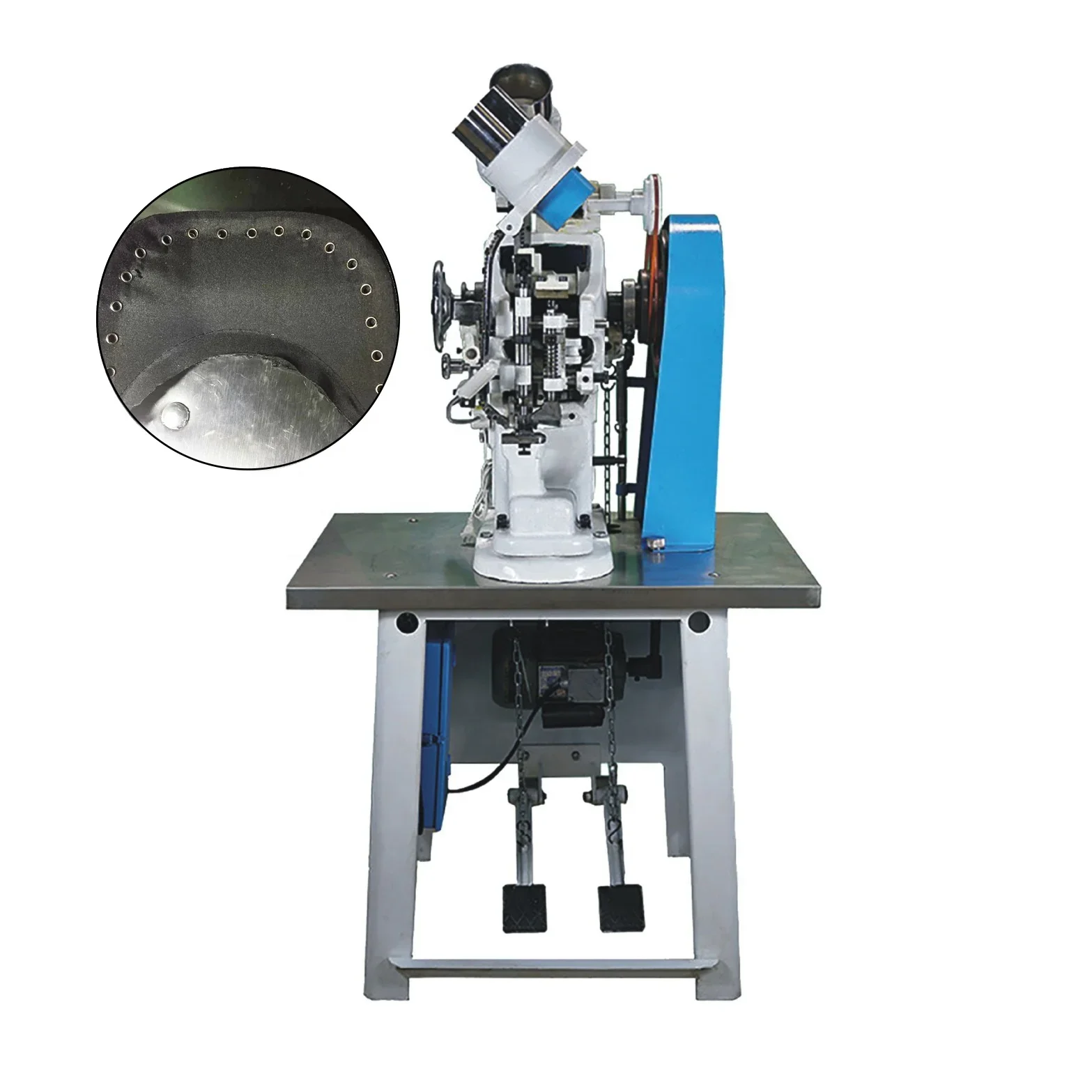 Electric-Leather-Fabric-Belt-Shoe-Making-Machine-Punching-Riveting ...