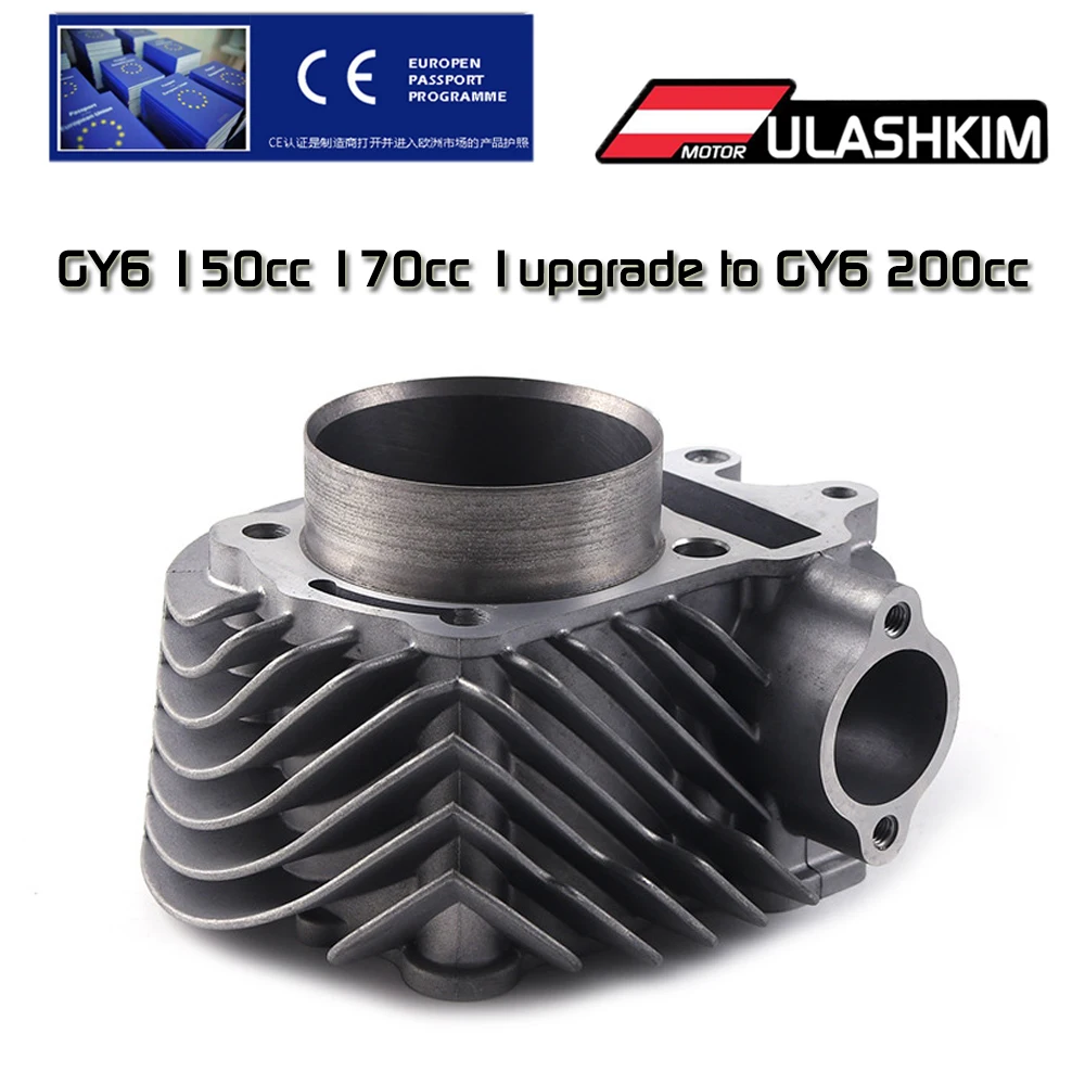 61mm GY7 200CC CYLINDER GY6 150cc 170cc 1upgrade to GY6 200cc Cylinder Kit Cylinder assy for 4 ...