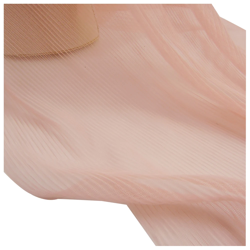 Shrimp-Pink-Ruffle-Pleated-Mesh-Fabric-Small-Crinkle-Accordion-pleated ...