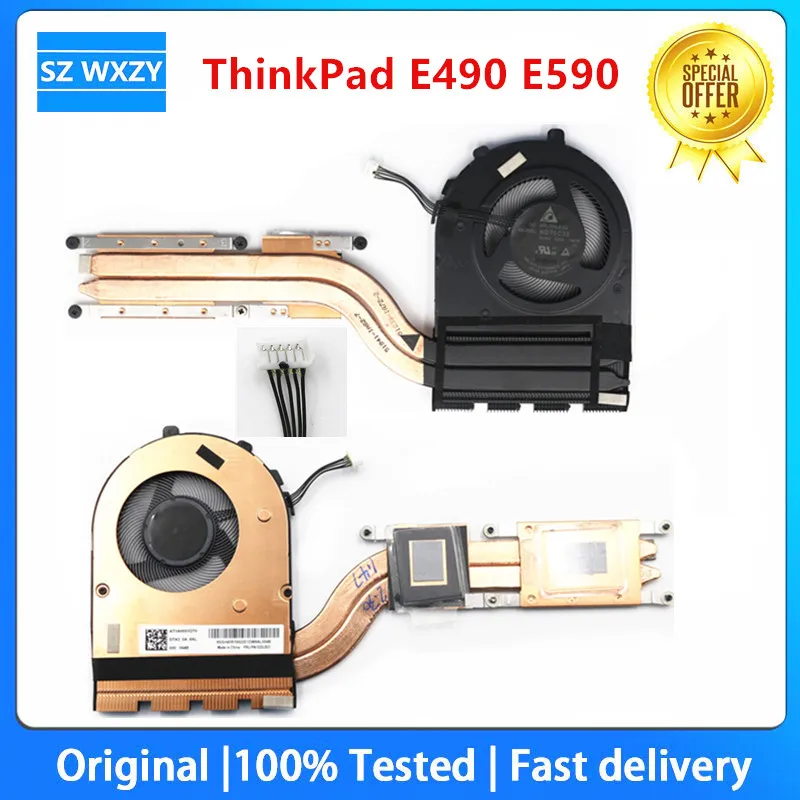 NEW-Original-For-Lenovo-Thinkpad-E490-E590-Laptop-Heatsink-With-Fan ...