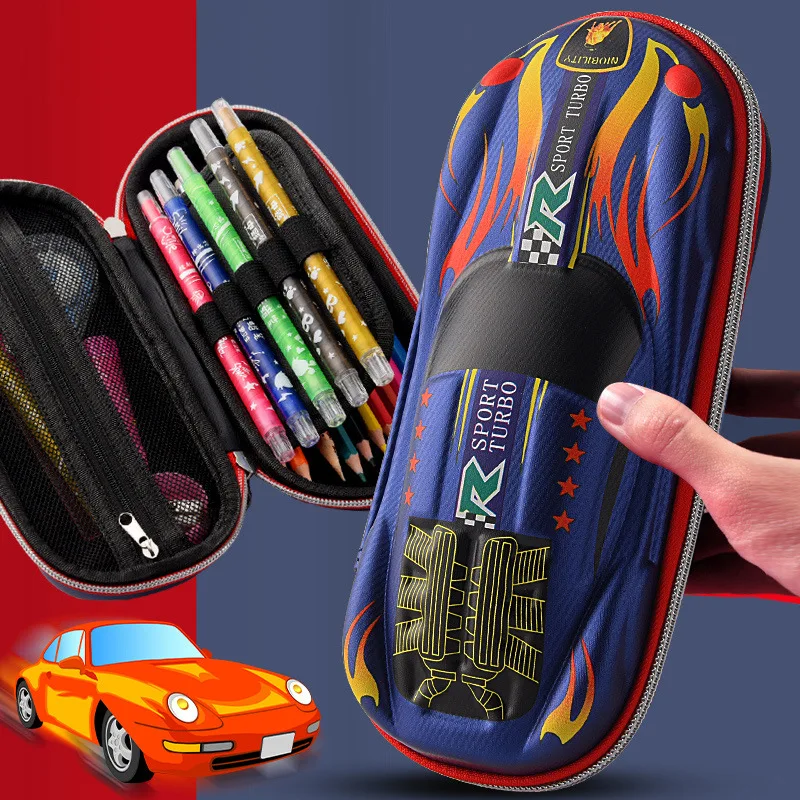 3d Racing Car Pencil Cases Cartoons School Pencil Case For Children ...