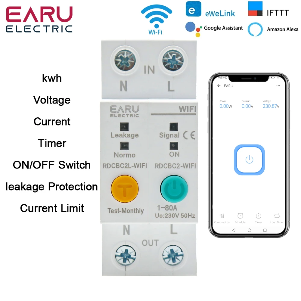 2P-eWelink-WIFI-Smart-Circuit-Breaker-Switch-Energy-Meter-kWh-Metering-Monitoring-Timer-Relay ...
