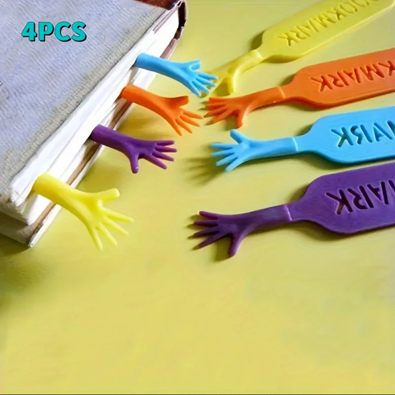 4-Piece Finger-Shaped Bookmarks - Colorful & Fun Educational Tool for ...