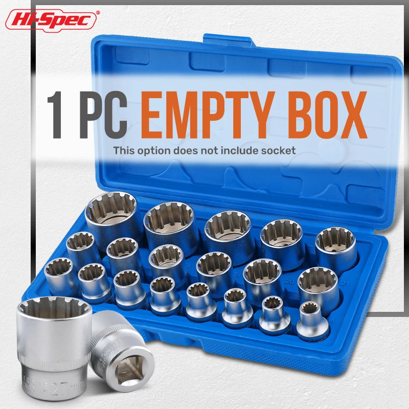 Hi Spec 19PC Empty Box 1/2" Universal Drive Bit Socket Sleeve for Short ...