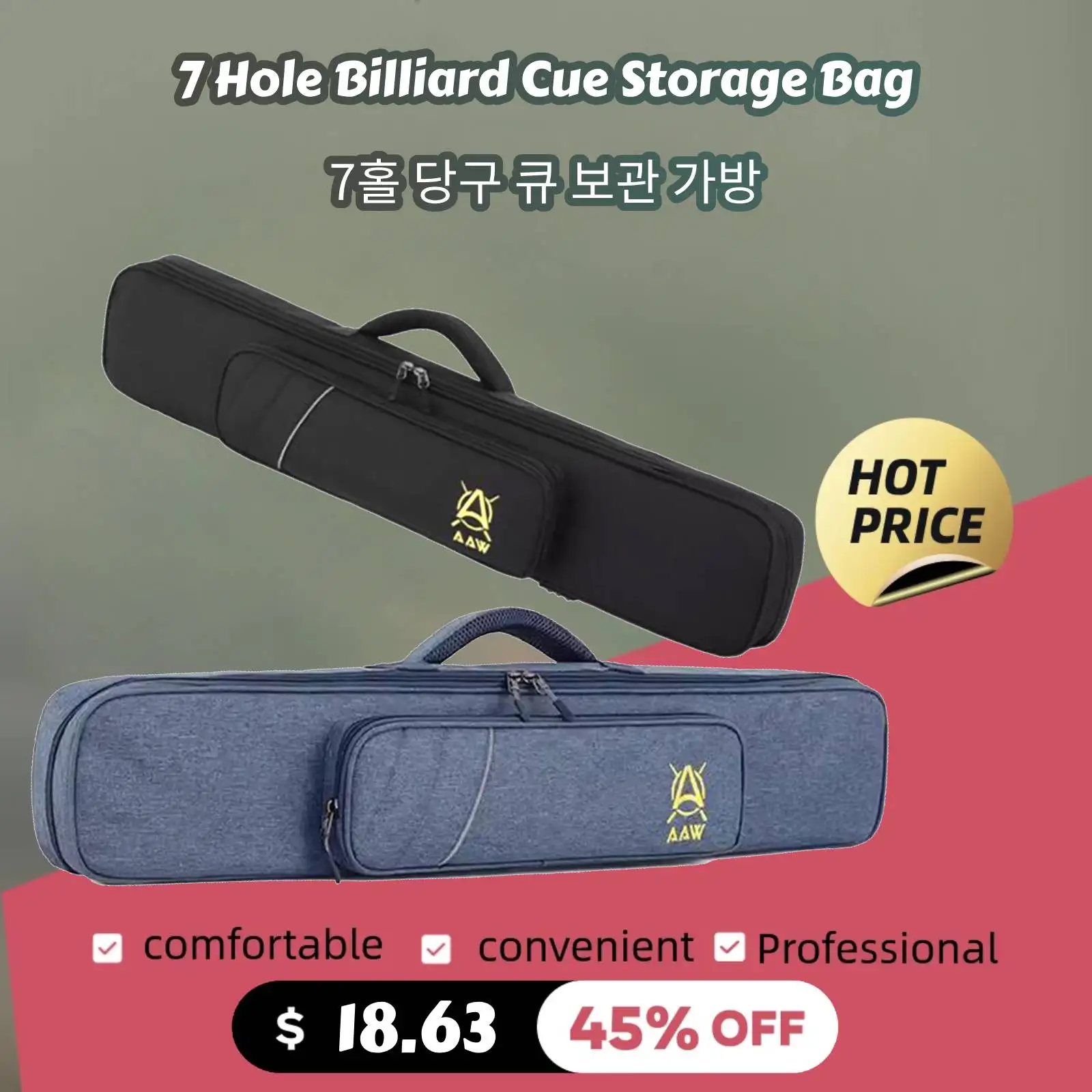 7-Hole-Pole-Billiard-Cue-Bag-Lightweight-Portable-Collapsible-Stick-Bag ...