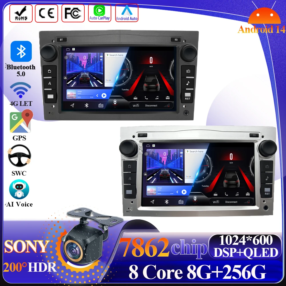 Android-14-Wireless-Carplay-For-Opel-para-Astra-Meriva-Vectra-Antara ...