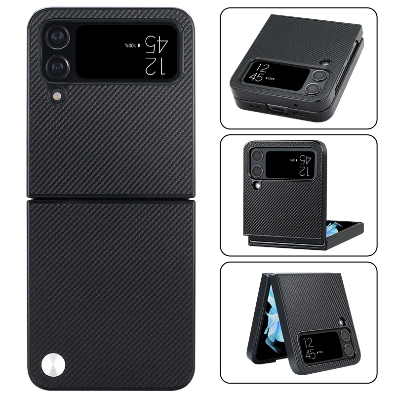 Vietao Carbon fiber fashion flip phone cover for samsung galaxy z flip ...