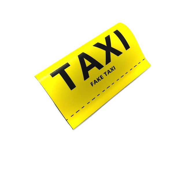 Fake Taxi Tag Car Sticker Yellow Vinyl Outside Auto Decal Charm Bike ...