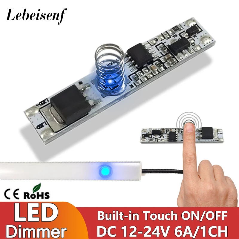 Mini Built-in Type LED Light Bar Touch Sensor Switch ON/OFF Controller ...