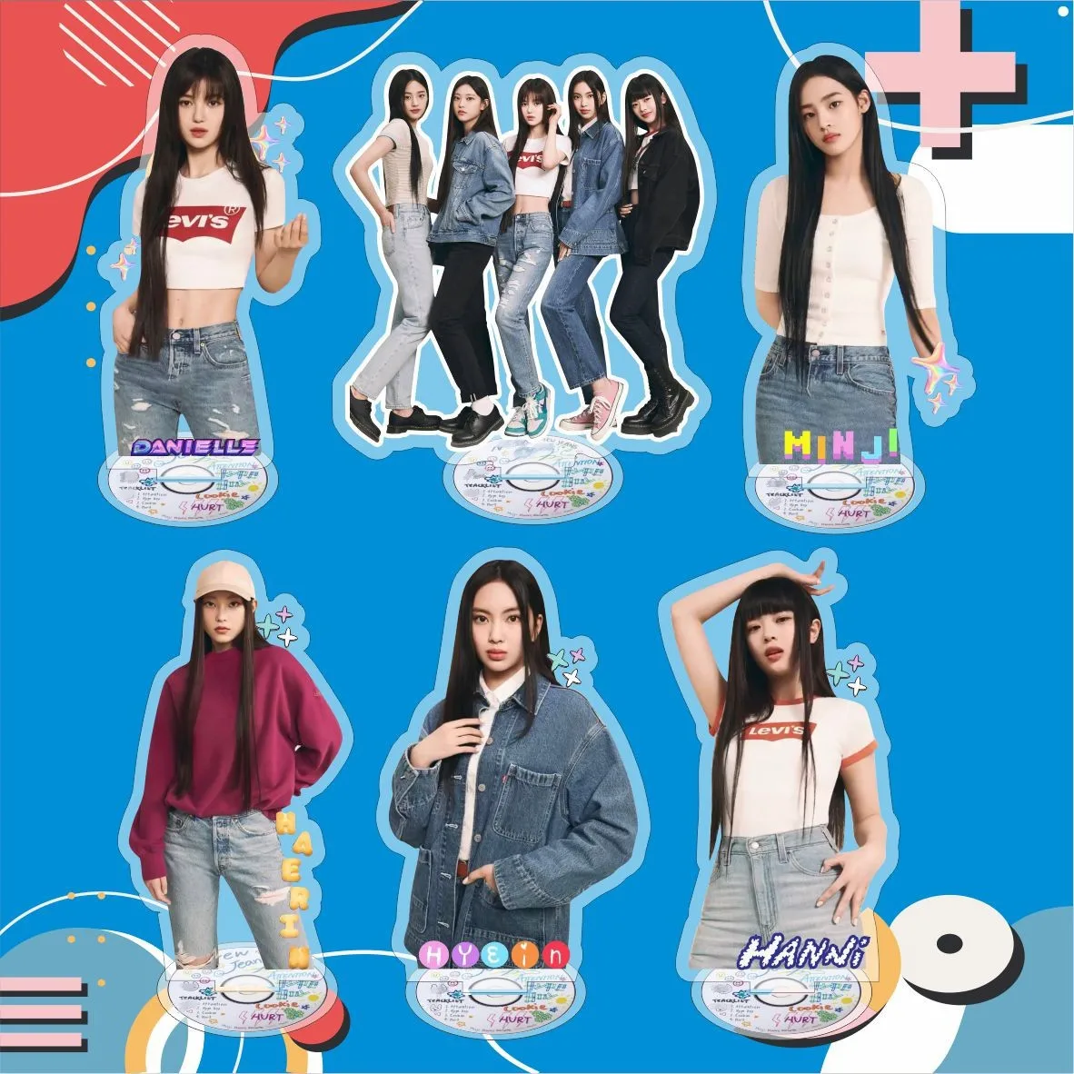 1pcs Kpop Newjeans Acrylic Stand Picture HAERIN HANNI Single Member ...
