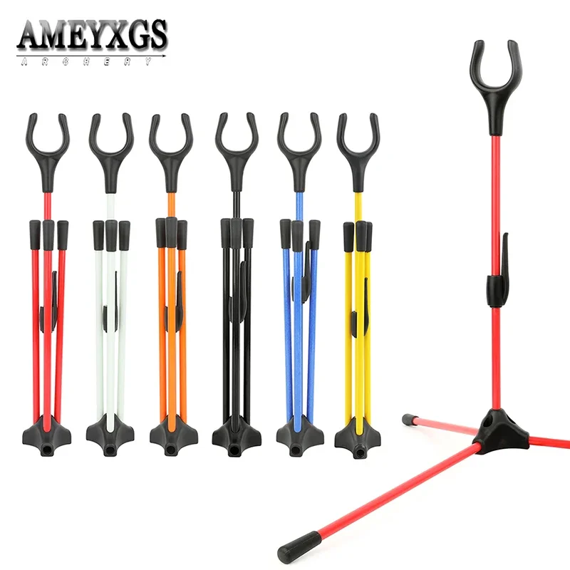 Recurve-Bow-Stand-Archery-Glass-Fibre-Rod-Folding-Removable-Portable-U ...