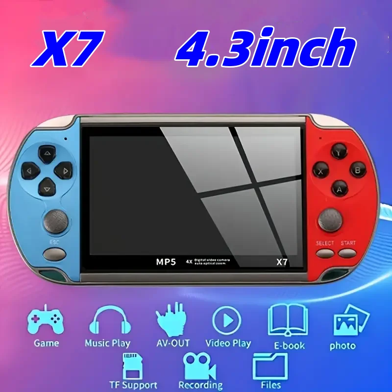4-3-Polegada-X7-Retro-Handheld-Video-Game-Console-HD-Tela-8GB-Mem-ria ...
