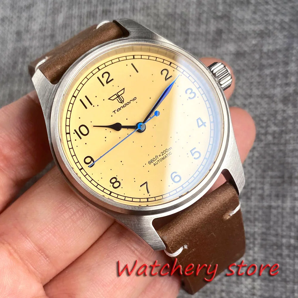 New-Yellow-Dial-Tandorio-Pilot-39mm-Japan-NH35A-200M-Waterproof ...