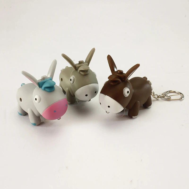 Cute-Donkey-LED-Light-Keychain-Mini-Flashlight-Sound-Key-Ring-Cartoon ...