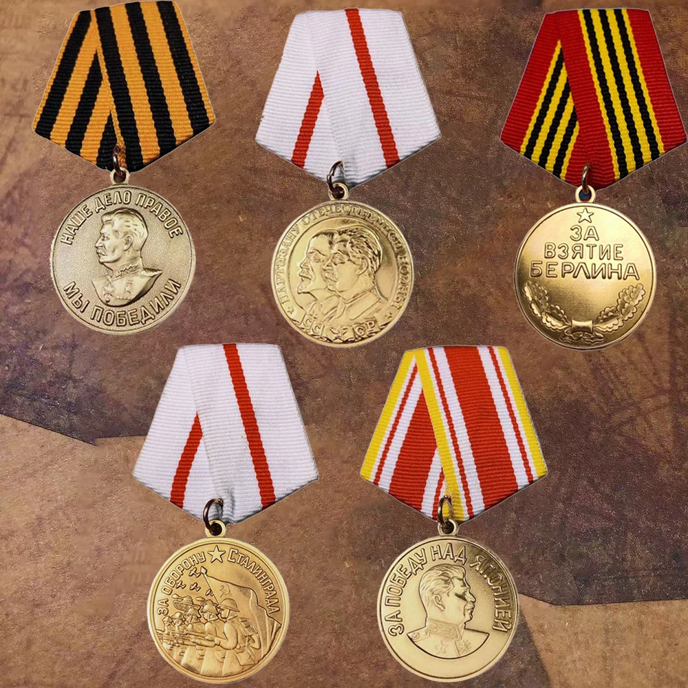 Lenin Stalin USSR Soviet Medal CCCP Honor Commemorative Metal Emblem ...