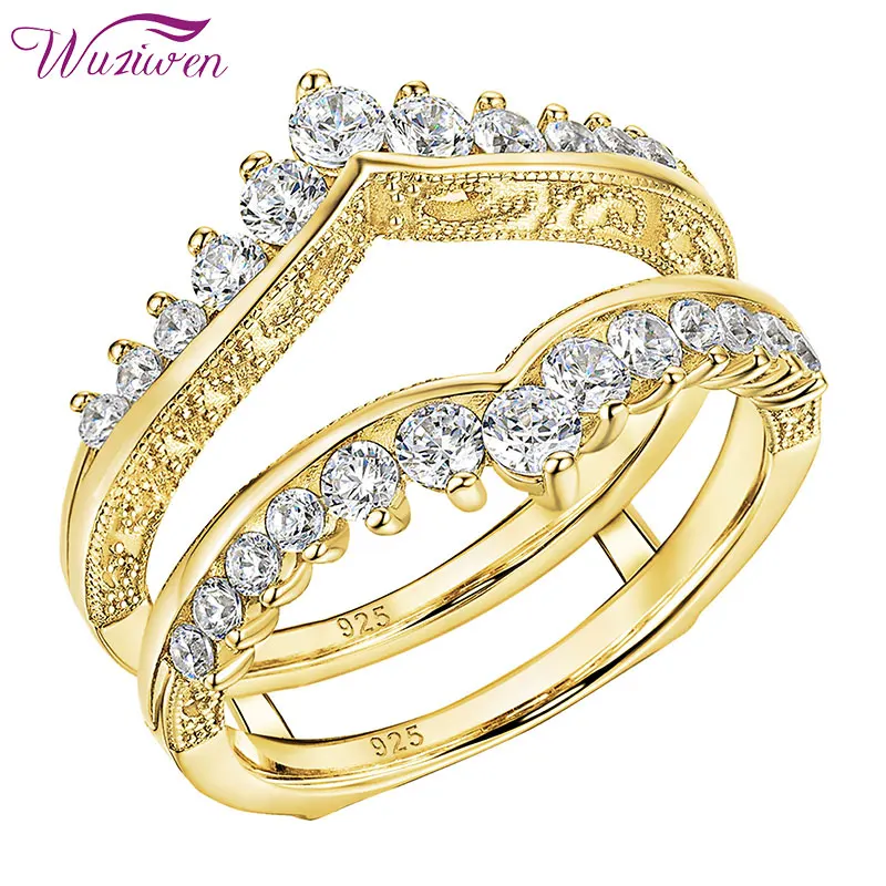 Wuziwen-Exquisite-Yellow-Gold-925-Sterling-Silver-Adjustable-Wedding ...