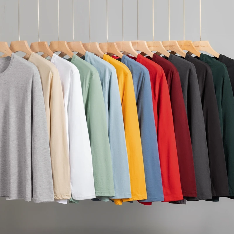 Men-s-Solid-Color-Round-Neck-Cotton-Long-Sleeved-T-shirt-Summer ...