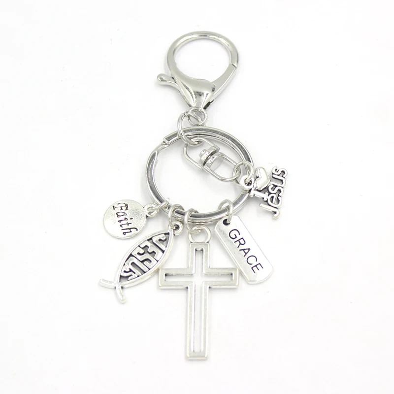 New-Arrival-Jesus-Key-Chain-Grace-Cross-Faith-Keychain-Key-Ring-Holder ...