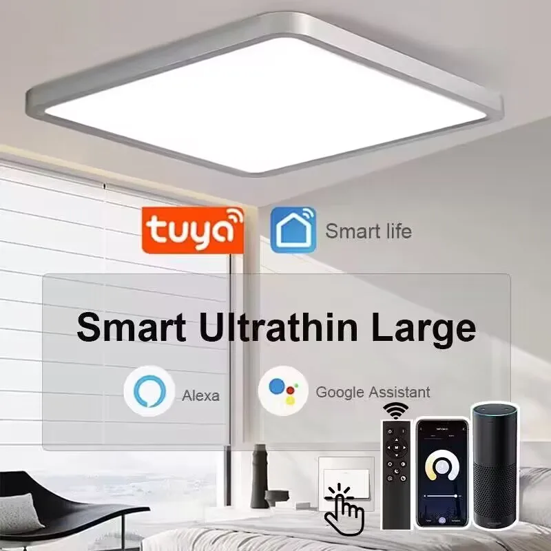 LED-Ceiling-Lamp-Silvery-Tuya-Smart-App-Voice-Control-Alexa-Google ...