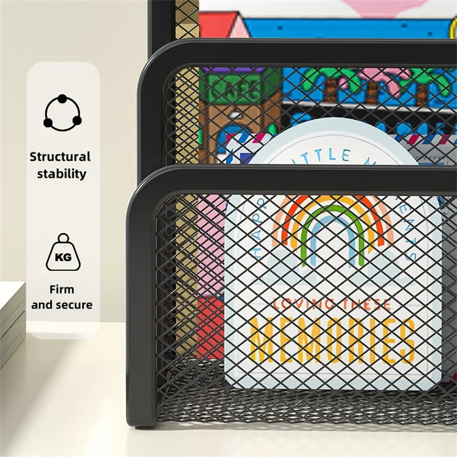 3-Layer Black Metal Mesh Desk Organizer – Crafting Corner