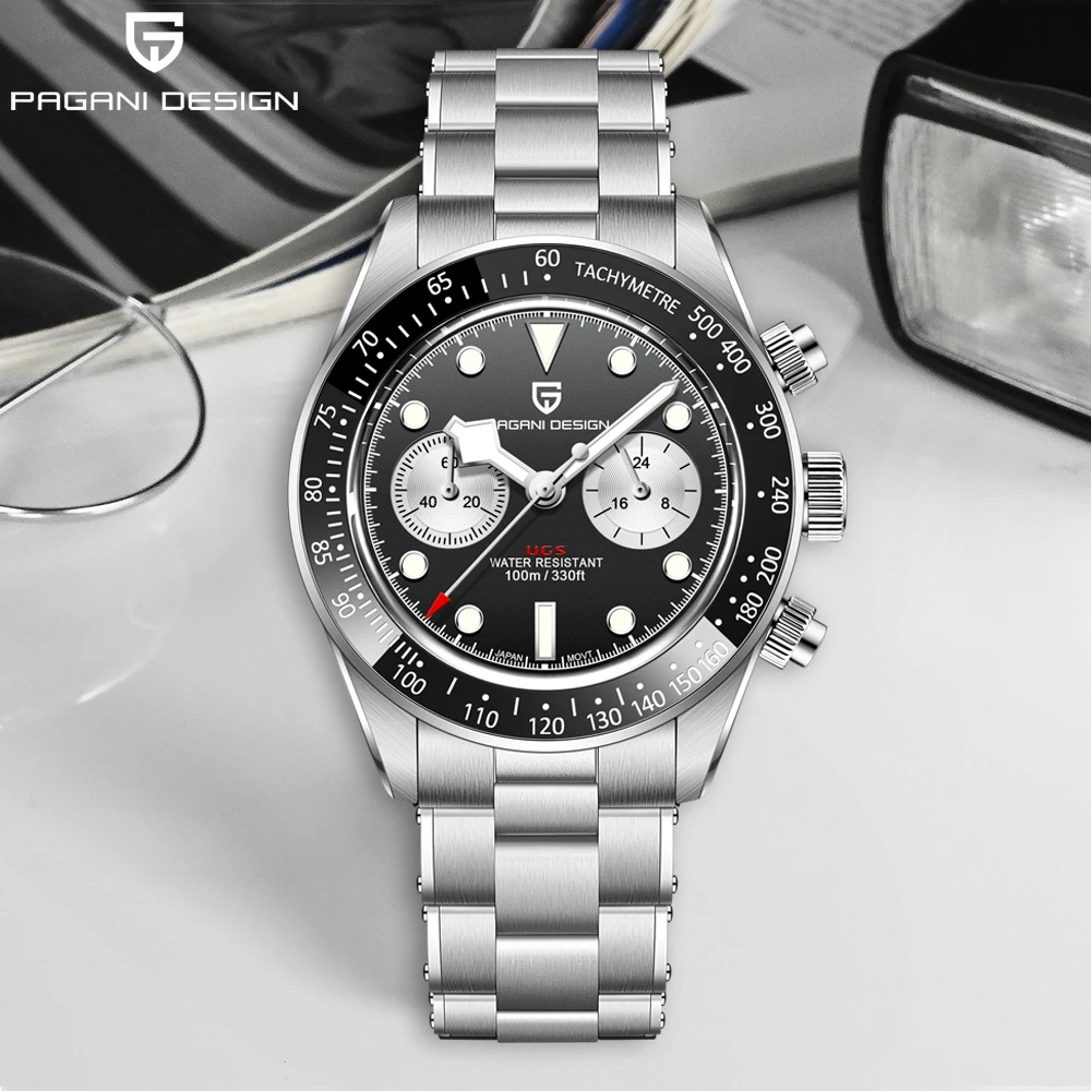 PAGANI-DESIGN-Men-s-Analog-Quartz-Watch-BB-Chronograph-Vintage-Panda ...