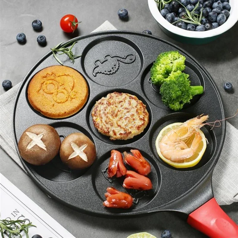Seven-Hole-Breakfast-Frying-Pan-Animal-Face-Design-Multi-function-Wheel ...