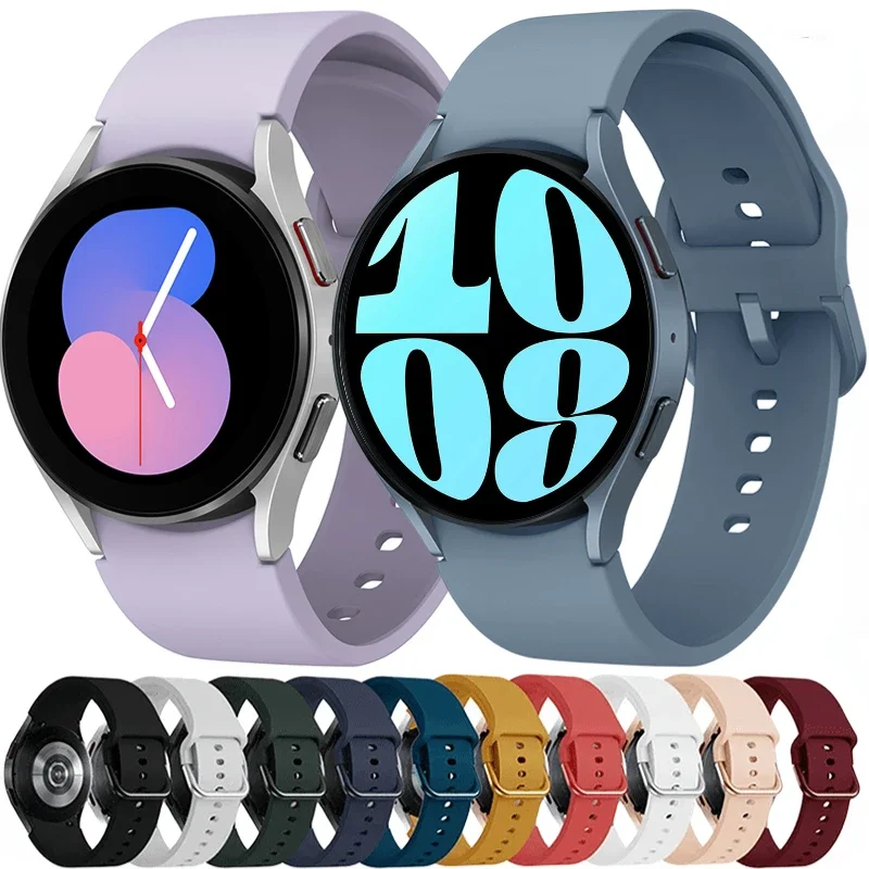20mm Silicone Strap For Samsung Galaxy Watch 7/6/5/4 40mm 44mm Bracelet ...