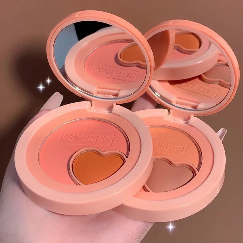 Love-Two-tone-Contouring-Blush-Makeup-Long-lasting-Matte-Natural-Cheek ...