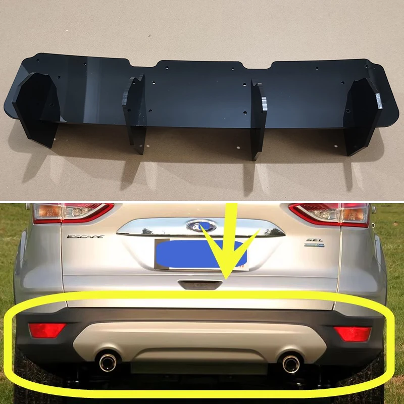 For-Ford-Escape-Kuga-2013-2016-Year-Rear-Diffuser-Bumper-Lips-Spoiler ...