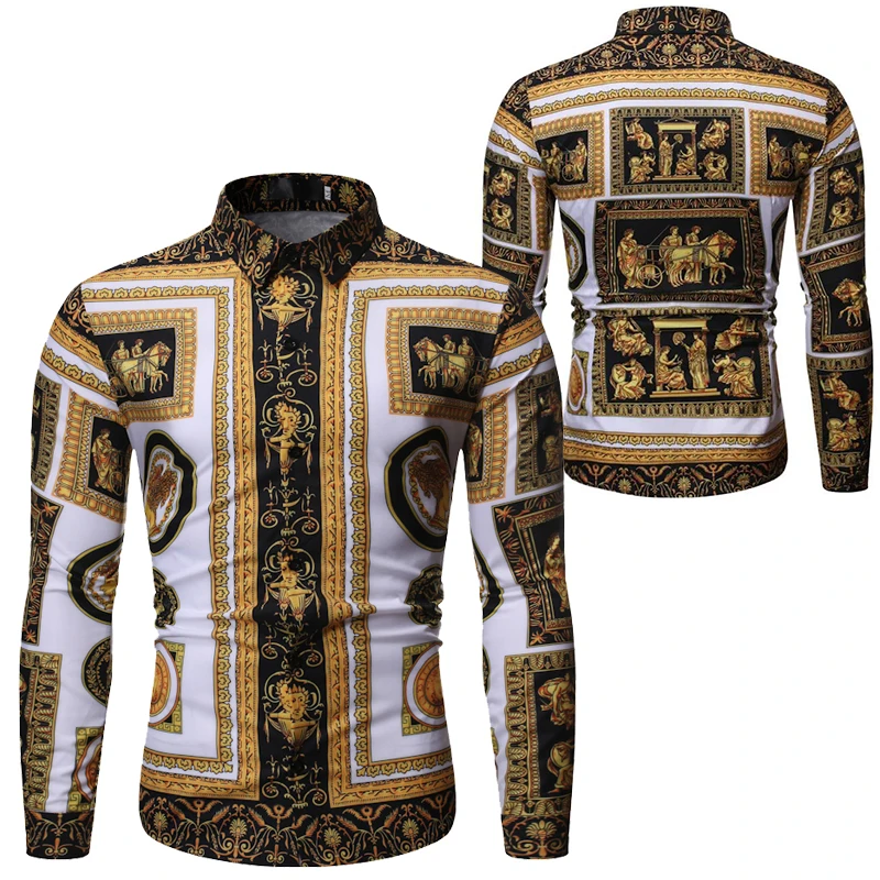 Baroque-Floral-Royal-Shirts-Men-Luxury-Print-Designer-Tops-Paisley ...