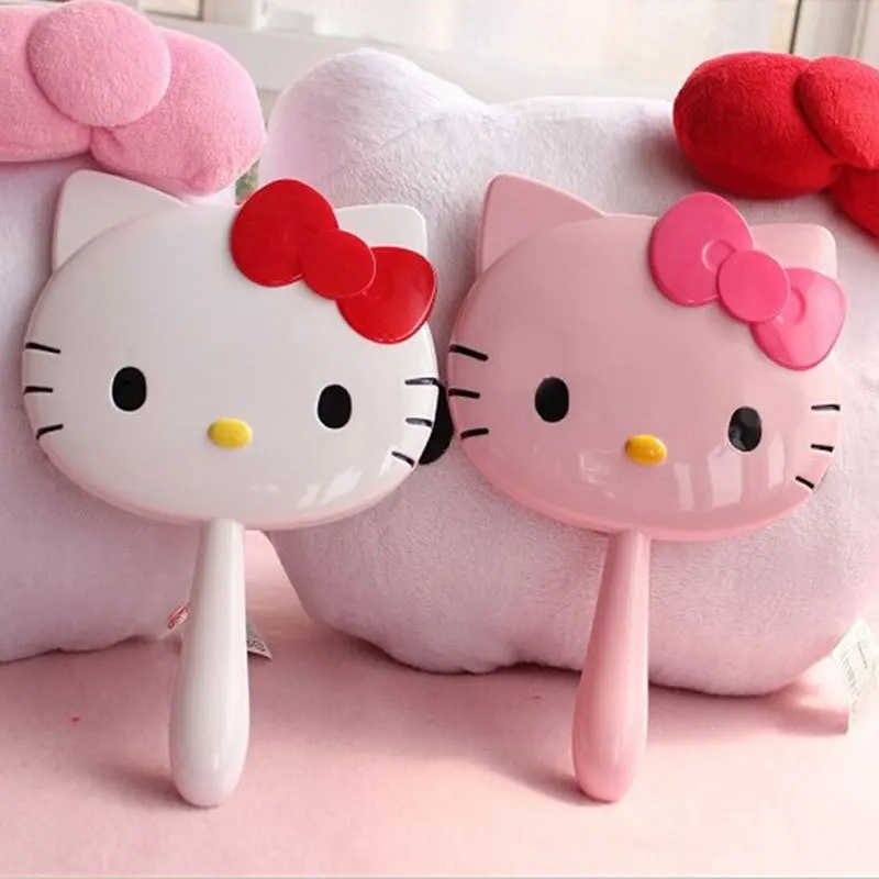 Cartoon-Sanrio-Hello-Kitty-Handheld-Makeup-Mirror-Kawaii-Kt-Cat-Handle ...