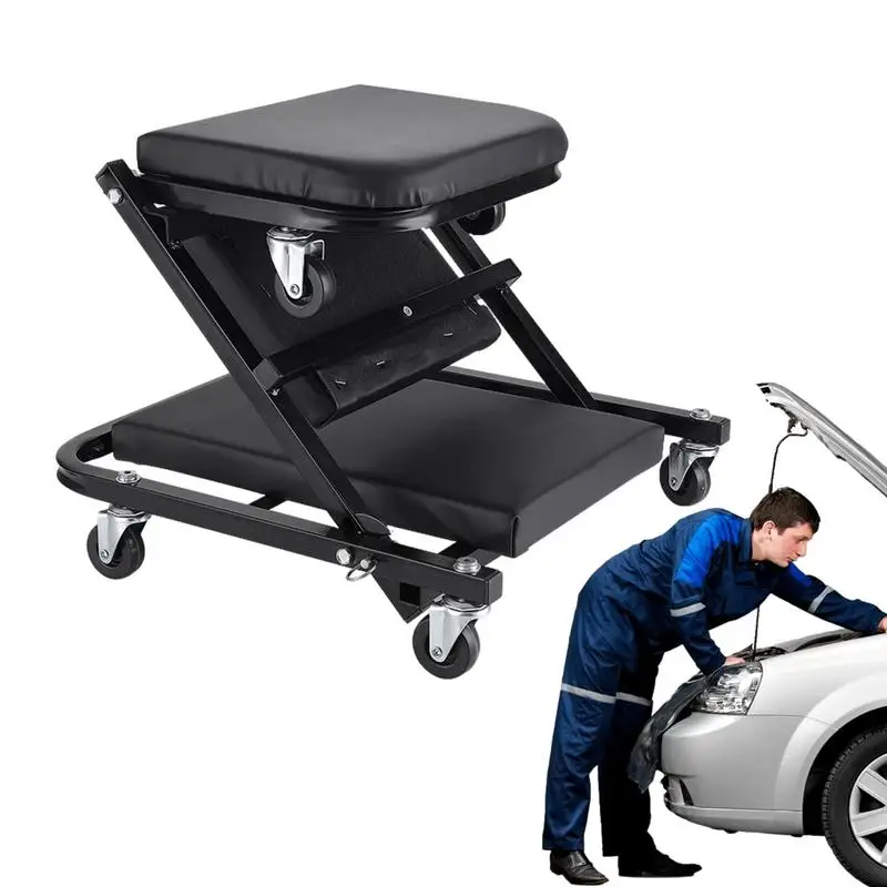 Automobile-Repair-Bench-Folding-Creeper-Seats-On-Wheels-Mechanic ...