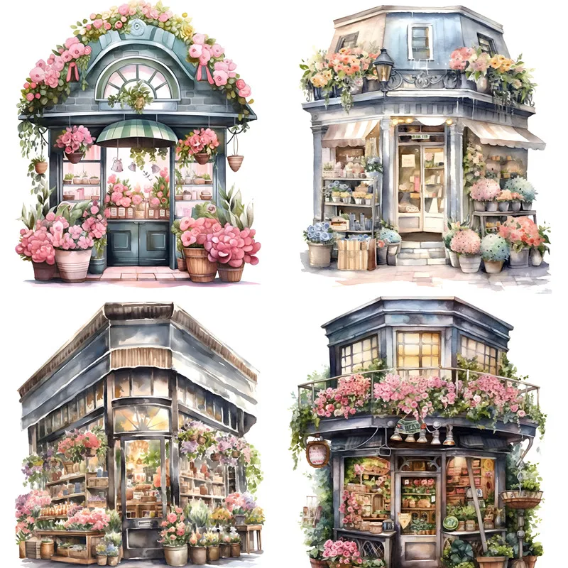 12Pcs-Pack-Pink-Vintage-Flower-Shop-Sticker-DIY-Craft-Scrapbooking ...