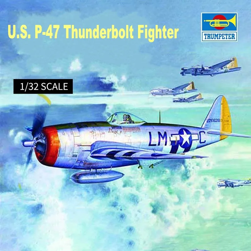 TRUMPETER 02263 1/32 Scale Kit U.S. P-47 Thunderbolt Fighter Assembly ...
