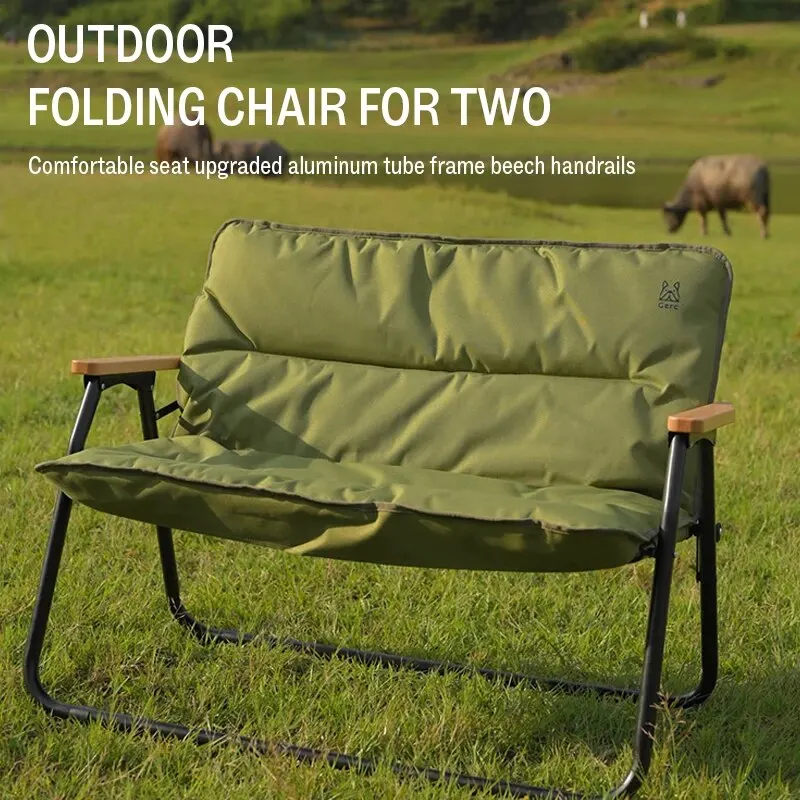 GERC-Double-Outdoor-Aluminum-Folding-Chair-Picnic-Camping-Portable-Back ...