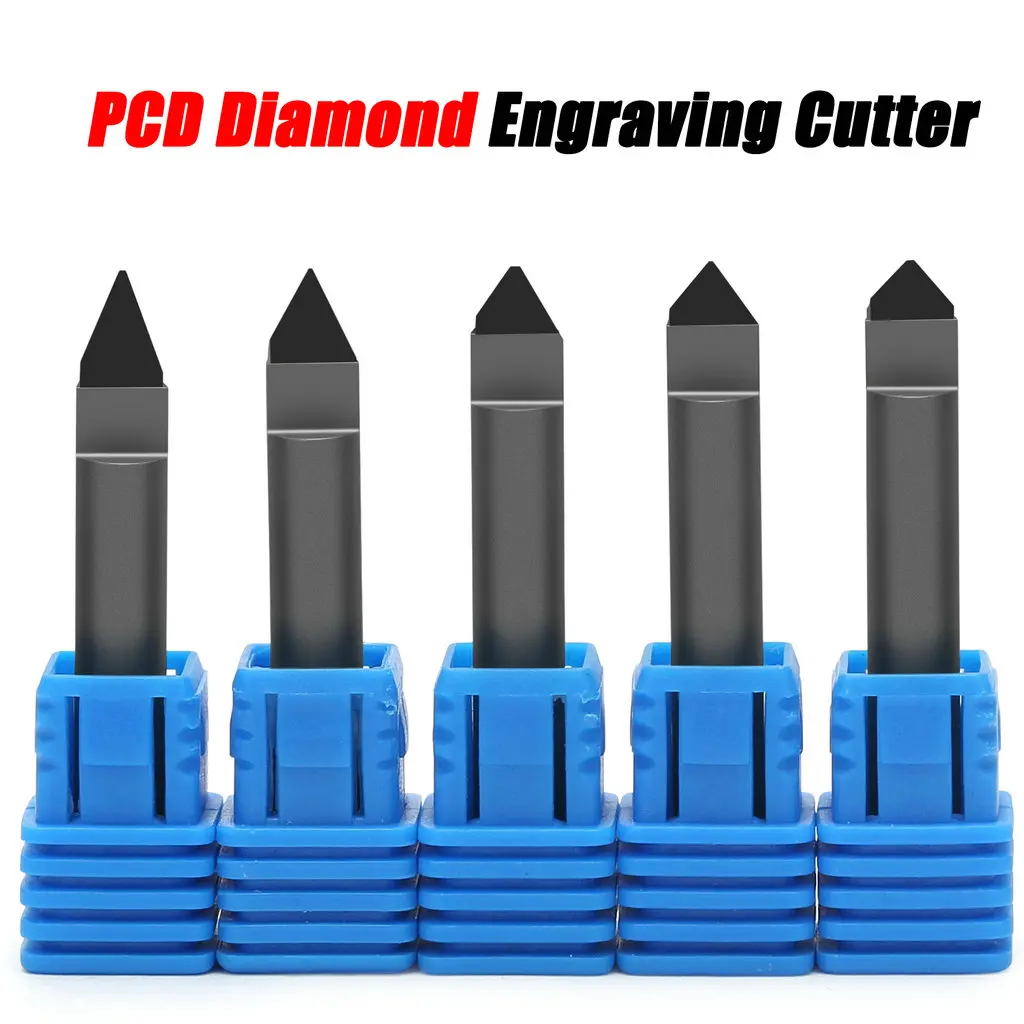 22.5-60 Angle V-Shaped PCD Diamond Engraving Cutter Stone Milling Bits ...