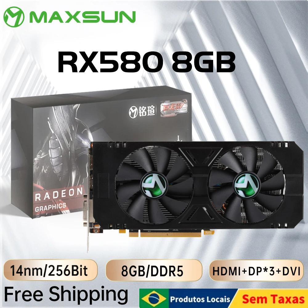 MAXSUN-Graphics-Cards-AMD-Radeon-RX580-2048SP-8G-GDDR5-256bit-HDMI-DP-3 ...