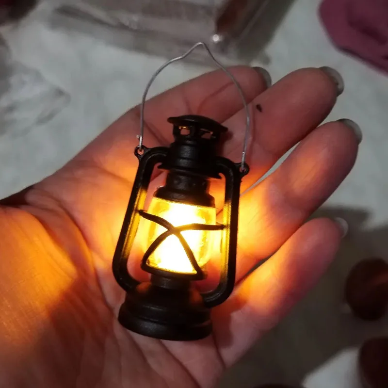 Dollhouse Mini Led Retro Glowing Pony Lantern Simulation Cande Light ...