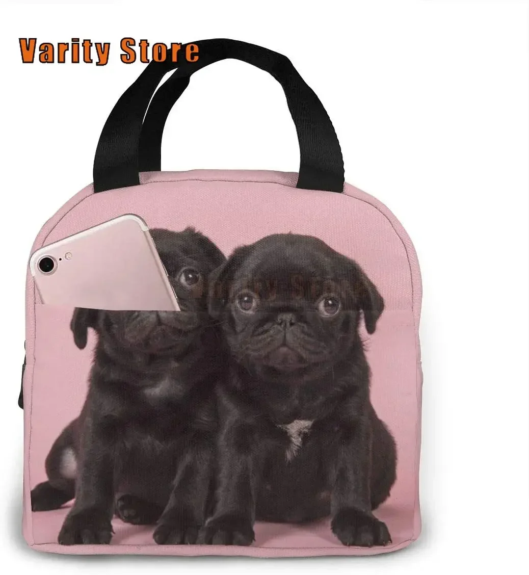 Cute-Black-Pug-Lunch-Box-Insulated-Meal-Bag-Lunch-Bag-Reusable-Snack ...