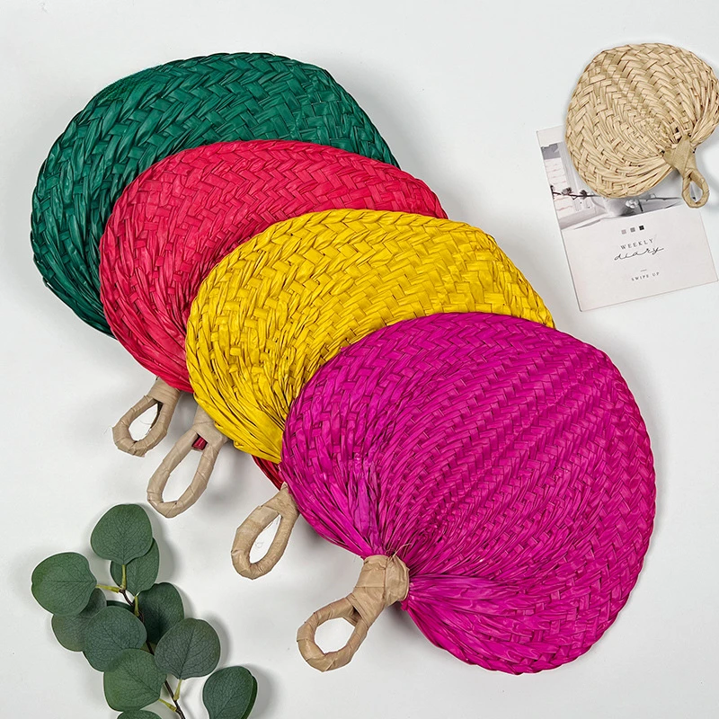 Natural-Raffia-Hand-Fans-Handmade-Weaving-Fan-Wedding-Palm-Leaf-Hand ...
