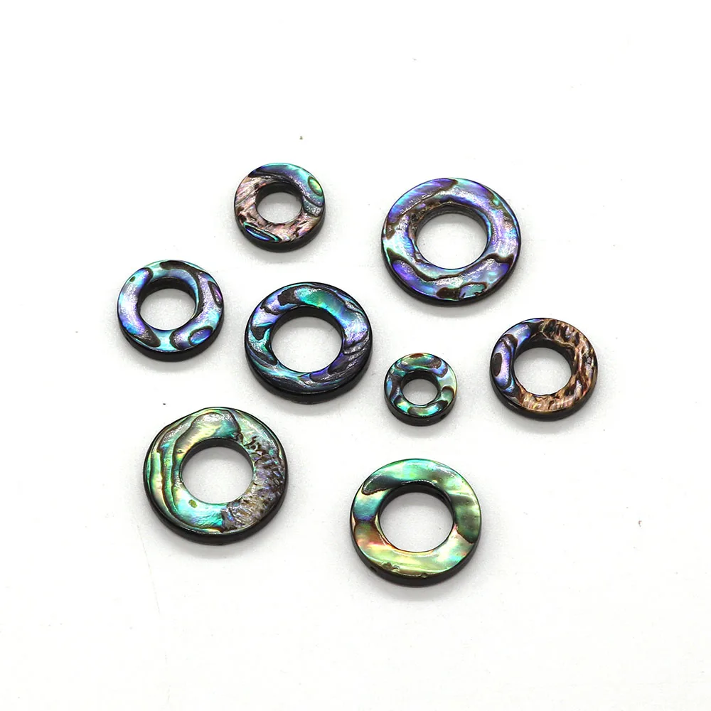 Natural-Abalone-Shell-Hollow-Circle-Loose-Beads-DIY-Bracelets-Necklaces ...