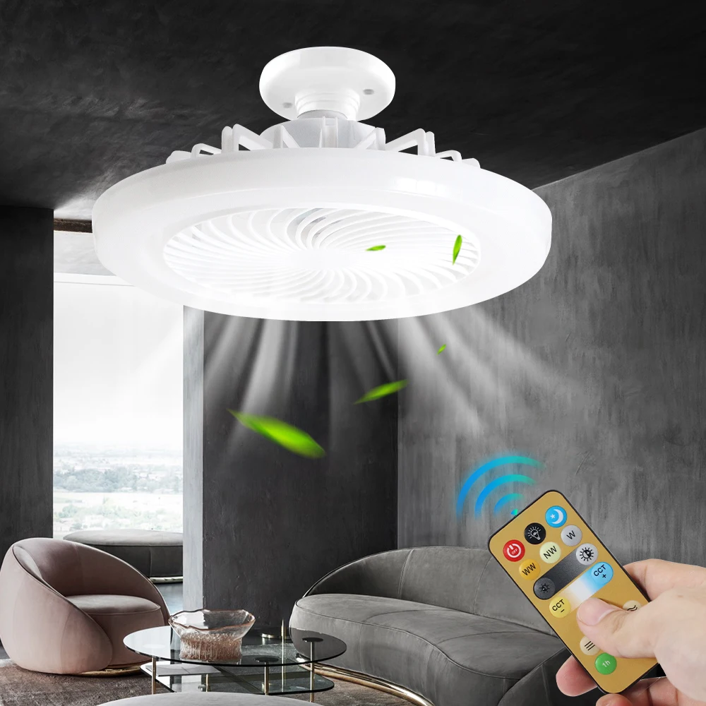 Ceiling-Fan-E27-With-Led-Light-Cooling-Electric-fan-Lamp-Chandelier-For ...