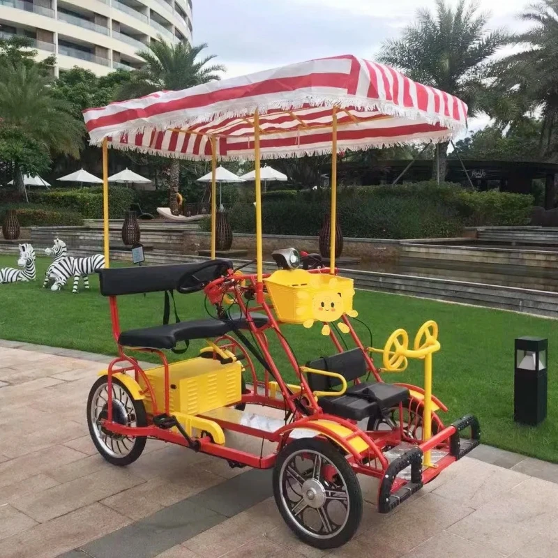 2-Person-Surrey-Bikes-4-Wheel-Quadricycle-Tandem-Bike-For-Sale-Cheap ...