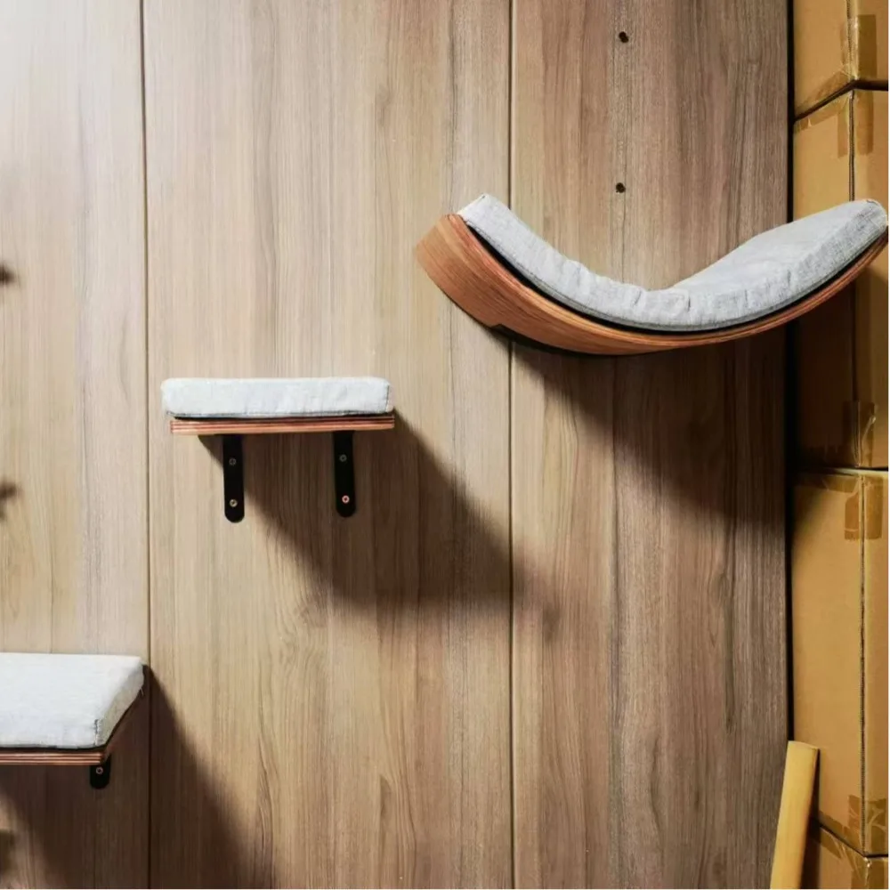 Solid wood cat climbing frame, wall mounted cat, soft living ladder ...