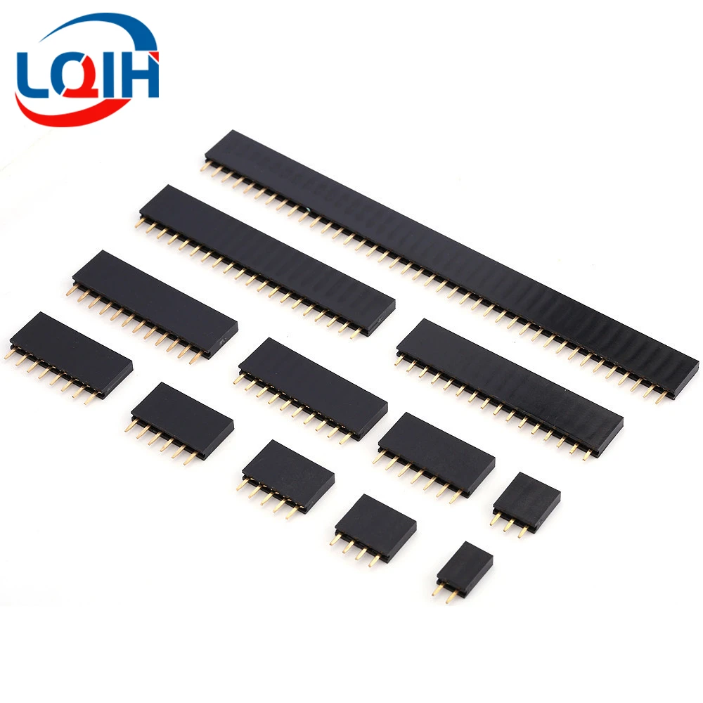 2.54mm Single Row Female 2~40P PCB socket Board Pin Header Connector ...