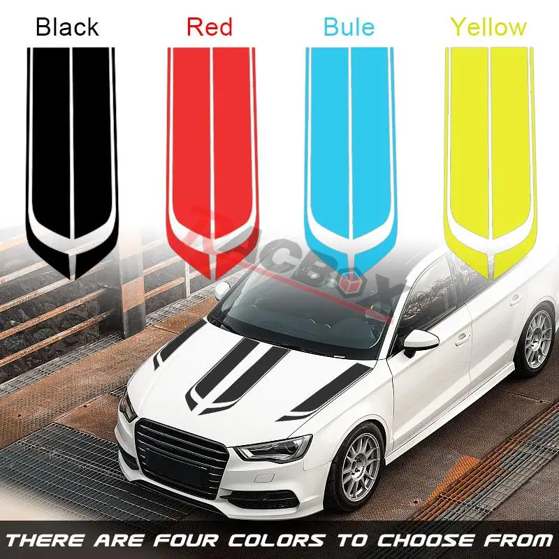 Auto Racing Car Hood Stripe Decal Vinyl Bonnet Sticker Waterproof Car ...