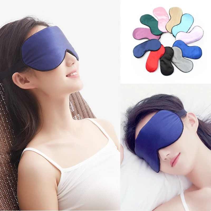 1pcs Eye Cover Silk Sleep Eye Mask Sleeping Padded Shade Patch Eyemask ...