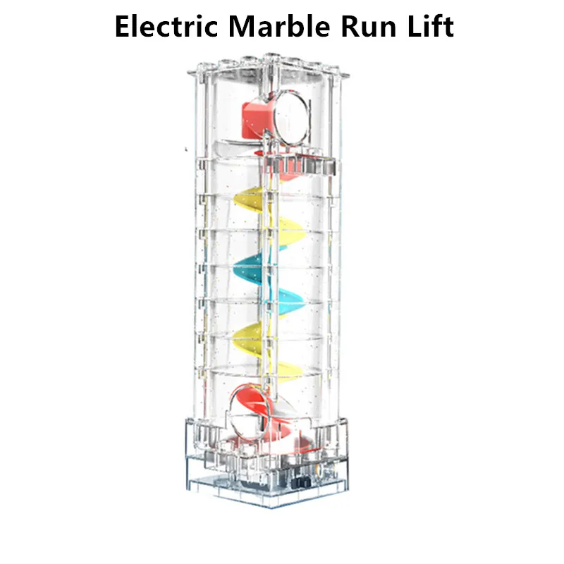 Height Adjustable Electric Marble Run Lift Roller Coaster Transparent ...