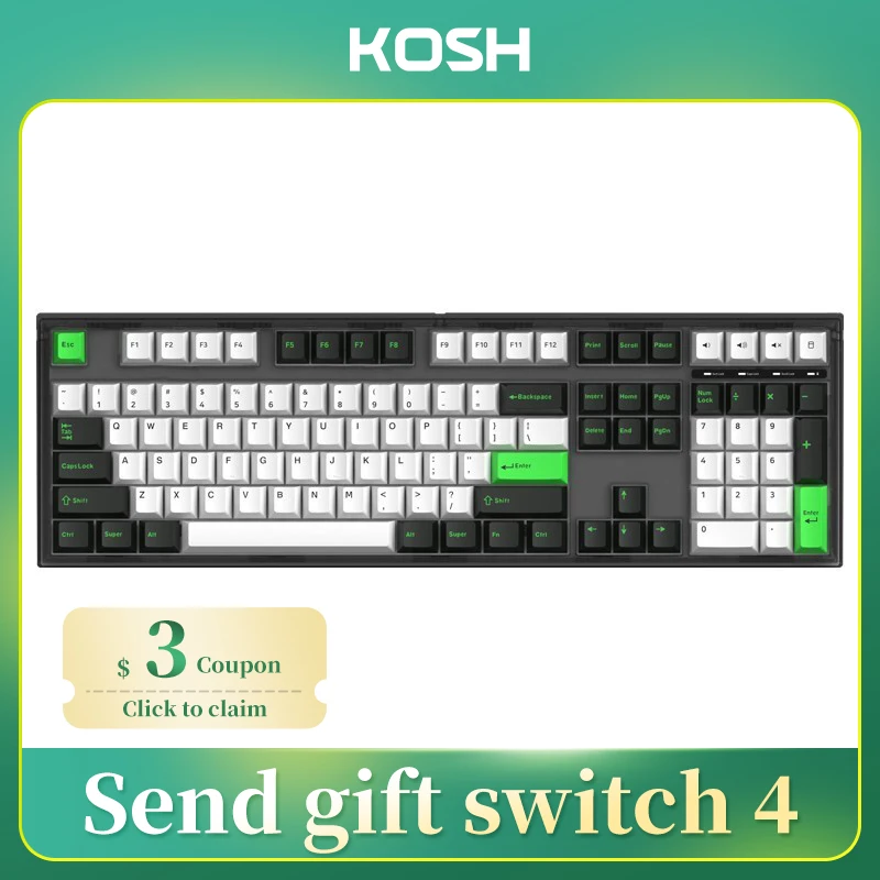 Fl·esports Gp108 108-key Single-mode Hot-swappable Custom Mechanical ...