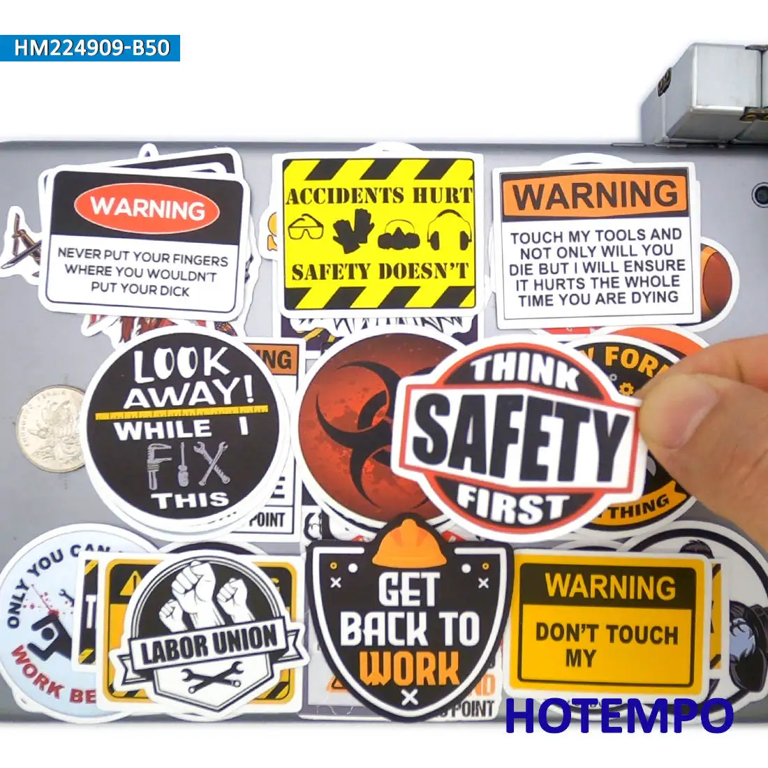 20-30-50PCS-Safety-Tips-Stickers-Caution-Danger-Warning-Sign-Helmets ...